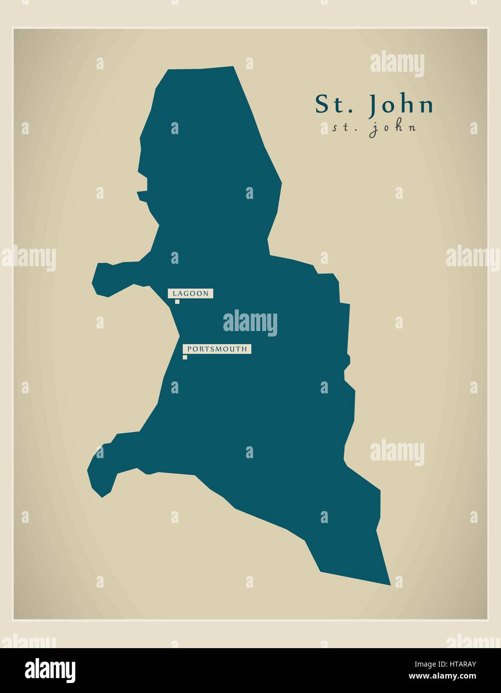 Modern Map - St. John DM illustration silhouette Stock Vector Image ...