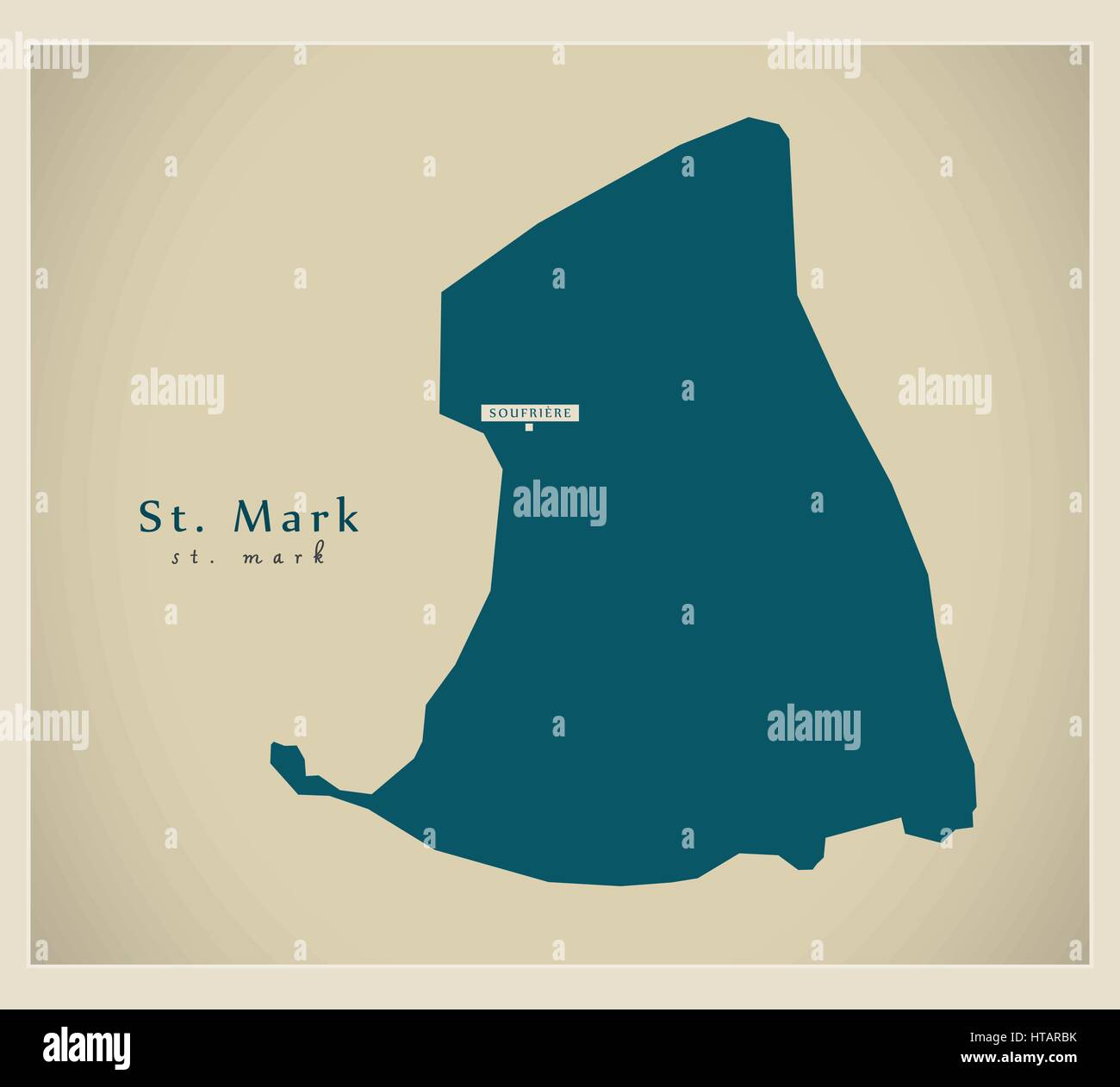 Modern Map - St. Mark DM illustration silhouette Stock Vector Image ...