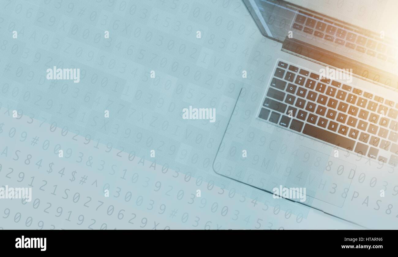 Technology Computer Background with Numbers and Characters Overlay ...