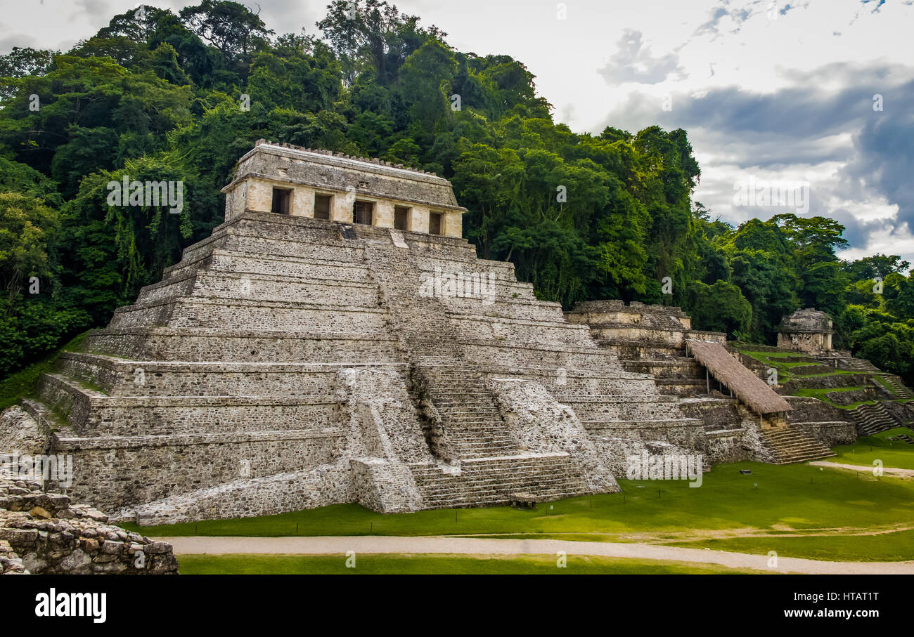 Temple of Inscriptions at mayan ruins of Palenque - Chiapas, Mexico ...