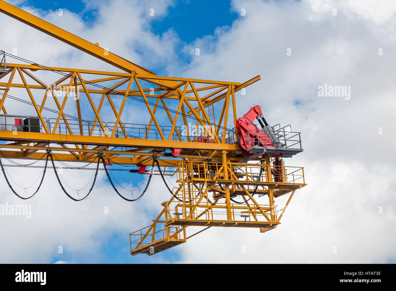 Massive yellow freight crane in harbor of Bridgetown Barbados Stock ...