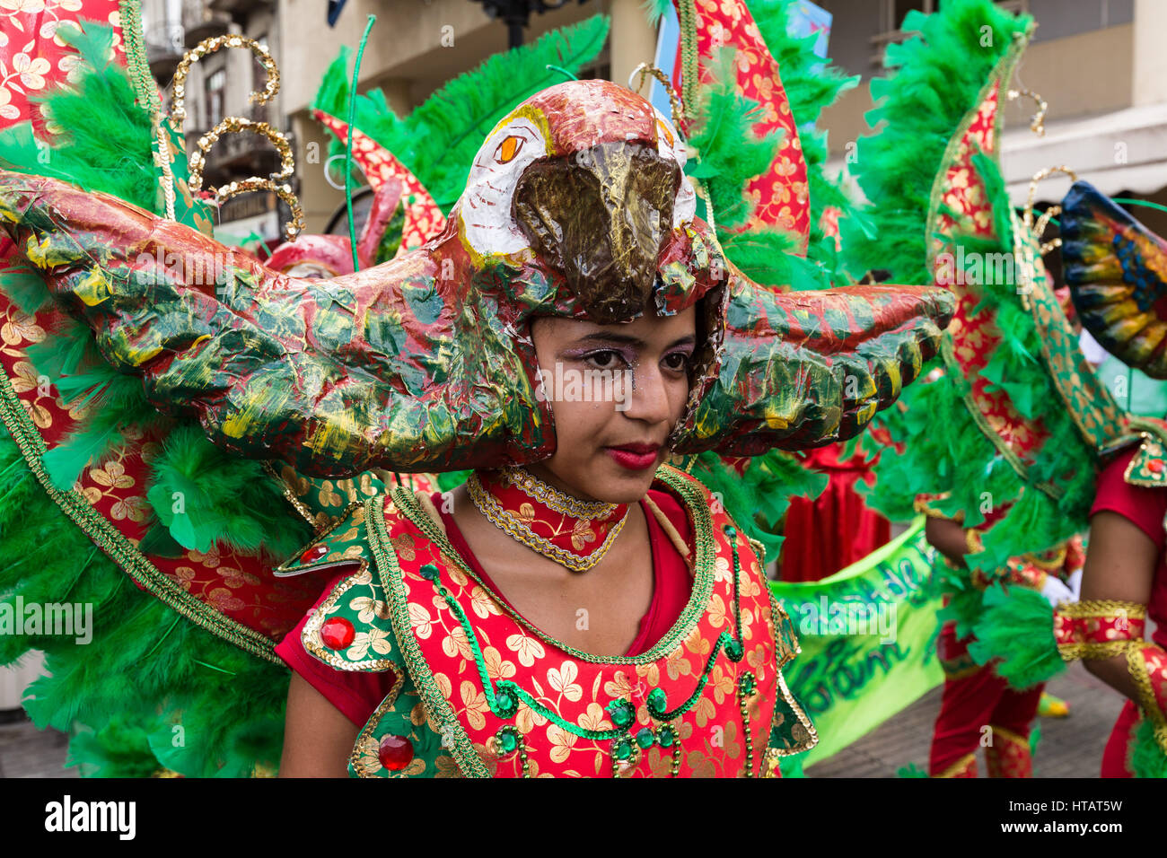 The colorful Children's Carnival Parade in the historic Old Colonial ...