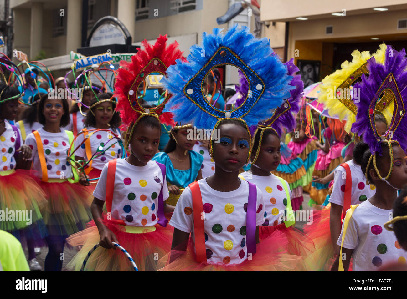 The colorful Children's Carnival Parade in the historic Old Colonial ...