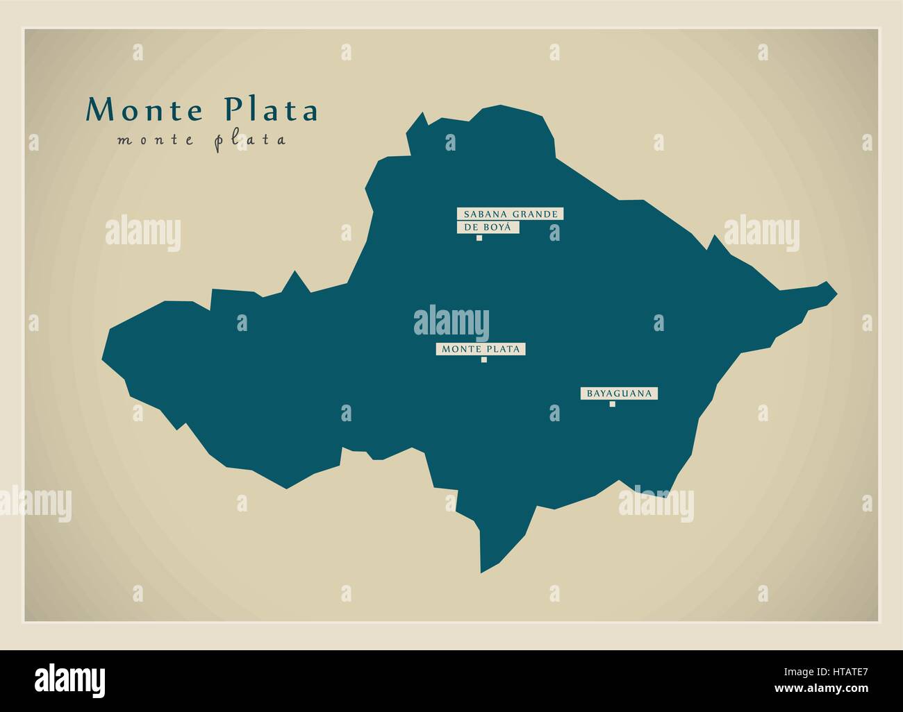 Modern Map - Monte Plata DO illustration silhouette Stock Vector Image ...