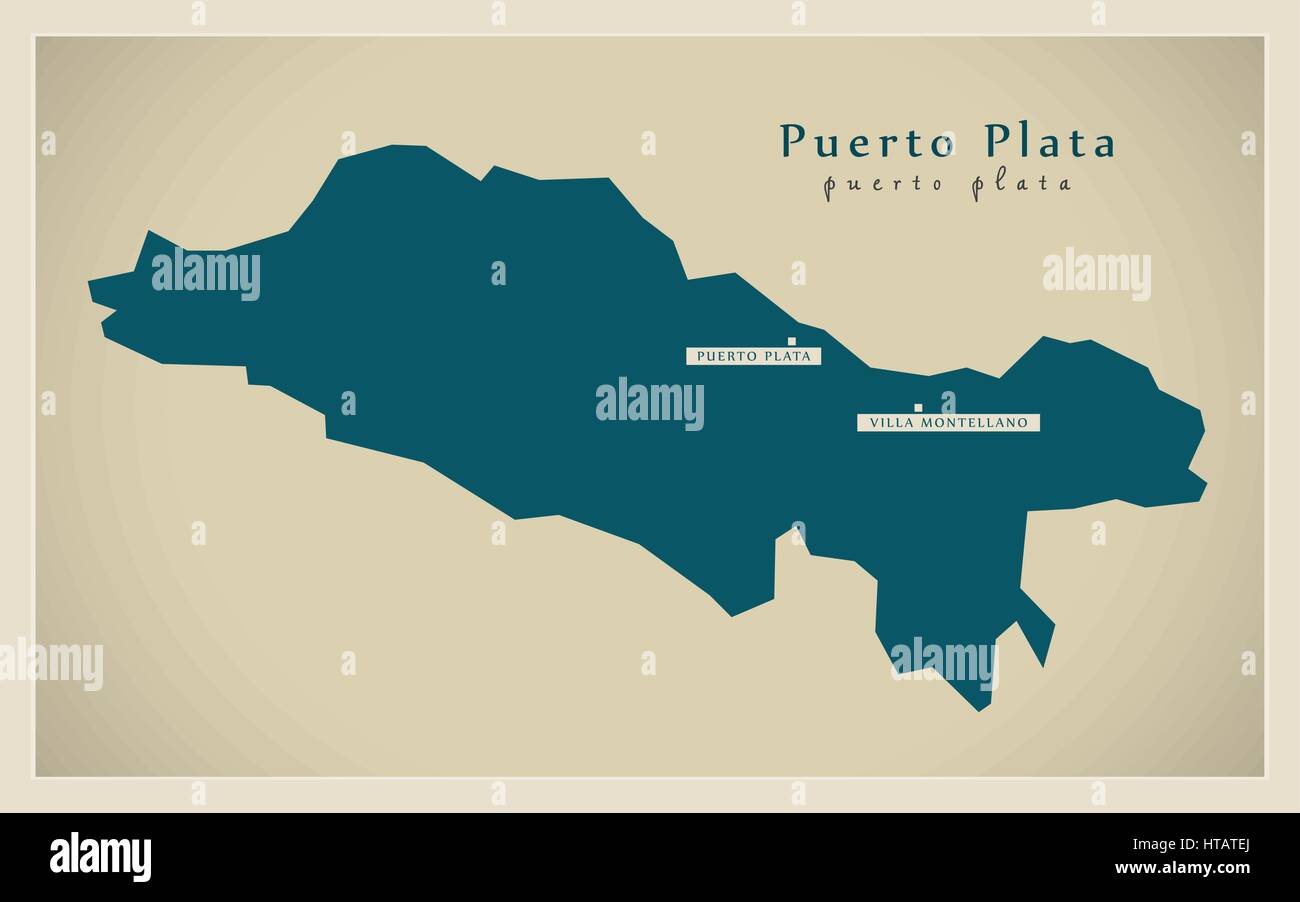 Modern Map - Puerto Plata DO illustration silhouette Stock Vector Image ...