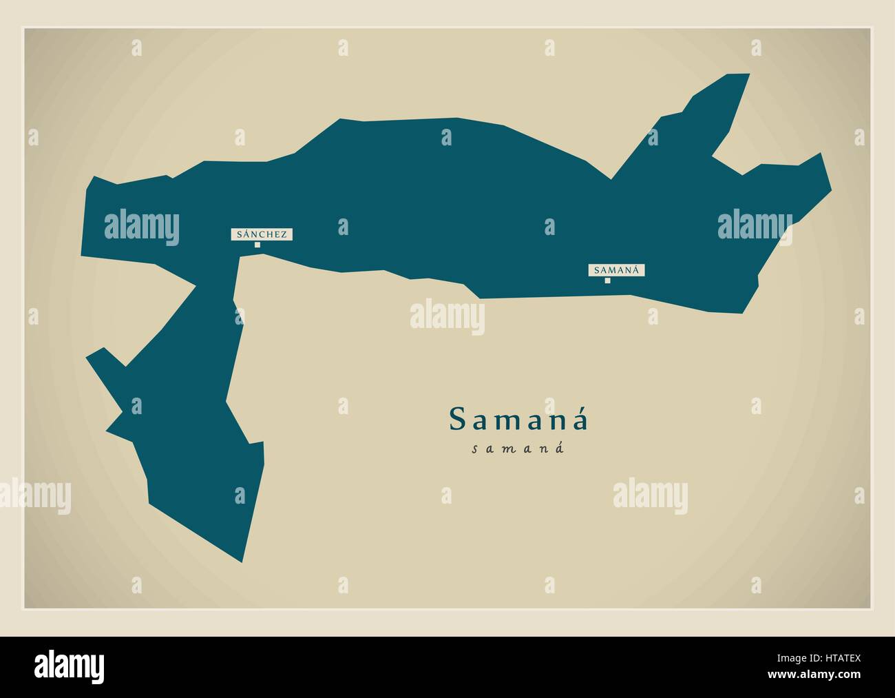 Modern Map - Samana DO illustration silhouette Stock Vector Image & Art ...