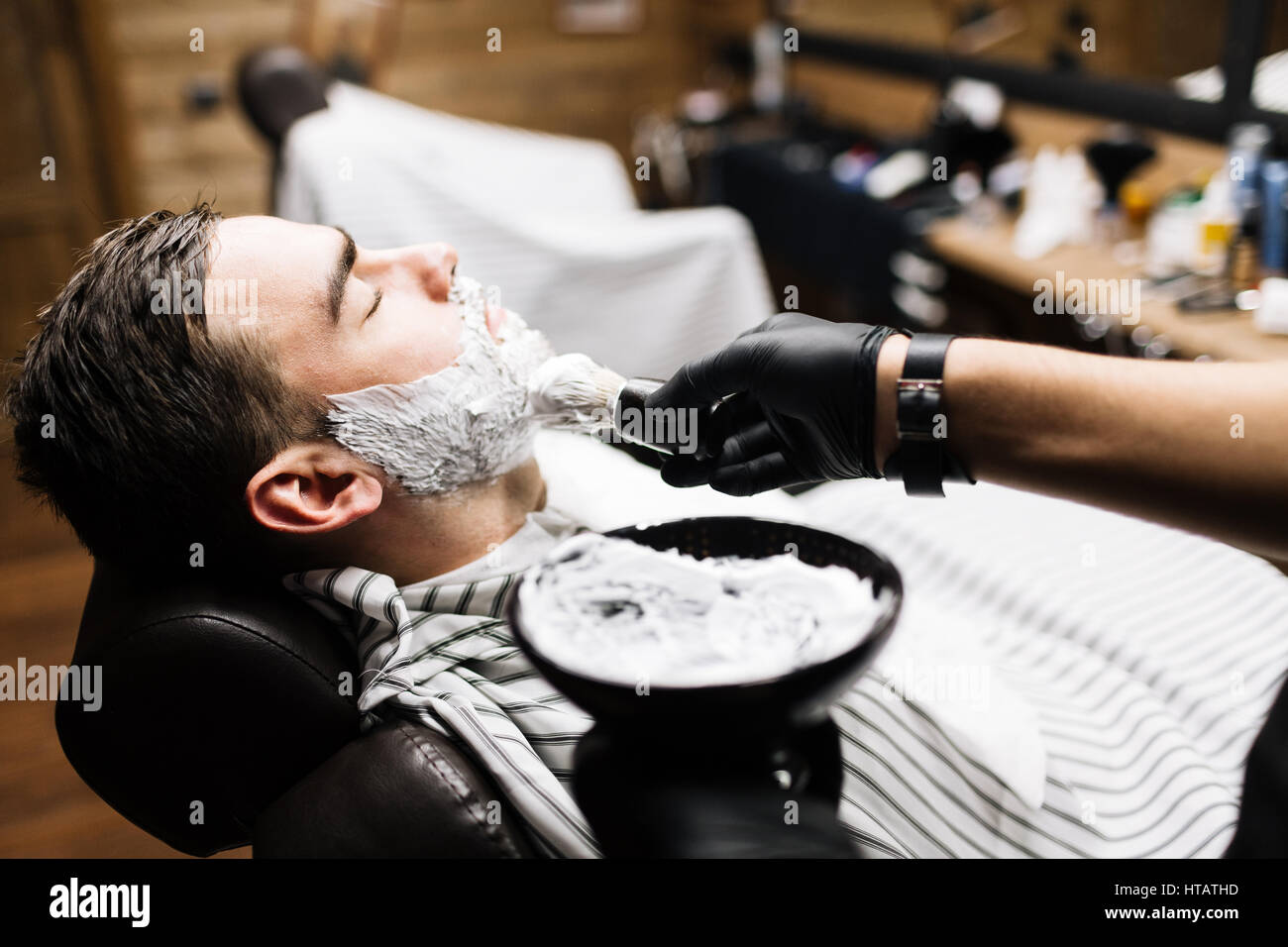 Barber face foam hi-res stock photography and images - Alamy