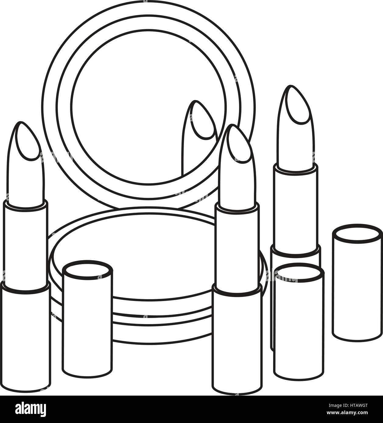 figure face powder with lipsticks icon, vector illustraction design ...