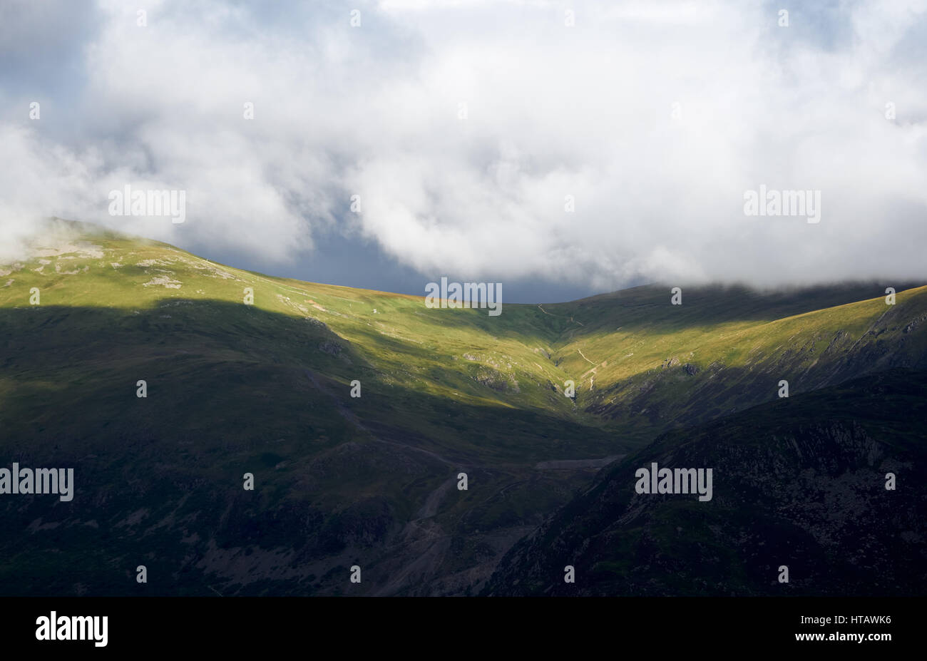 Sticks Pass threading it's way between the summits of White Side ...