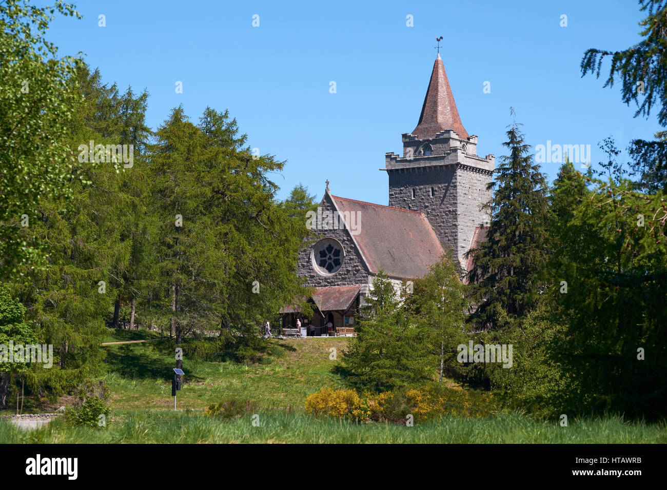 Crathie Kirk Church near Balmoral Castle in the Scottish Highlands. UK ...
