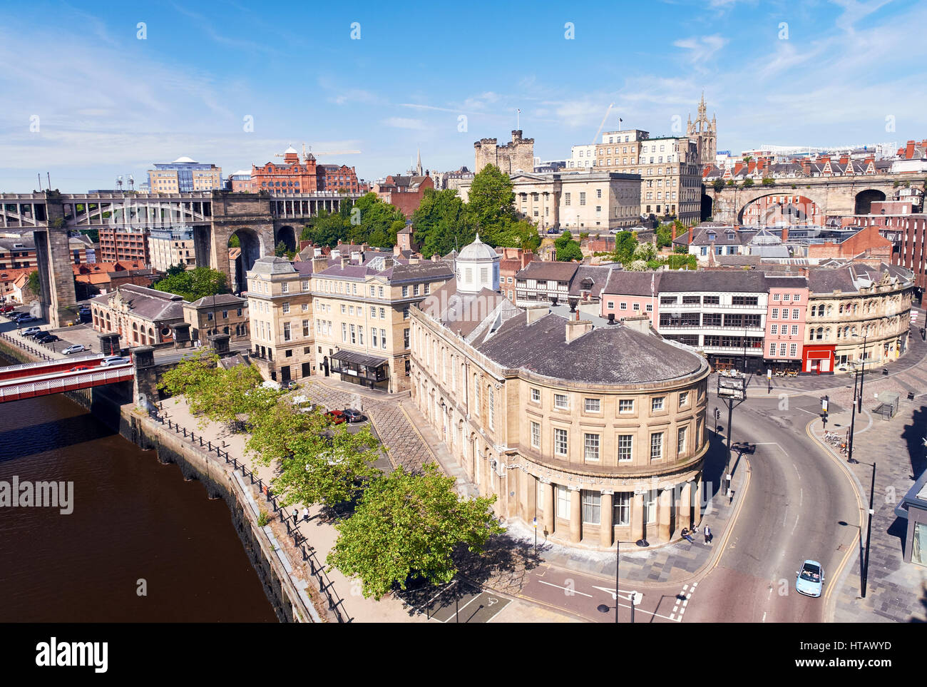 NEWCASTLE UPON TYNE, ENGLAND, UK - AUGUST 13, 2015: Aerial View of the ...