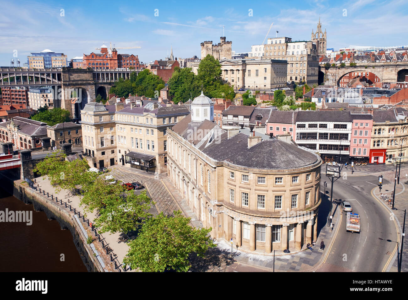 NEWCASTLE UPON TYNE, ENGLAND, UK - AUGUST 13, 2015: Aerial View of the ...