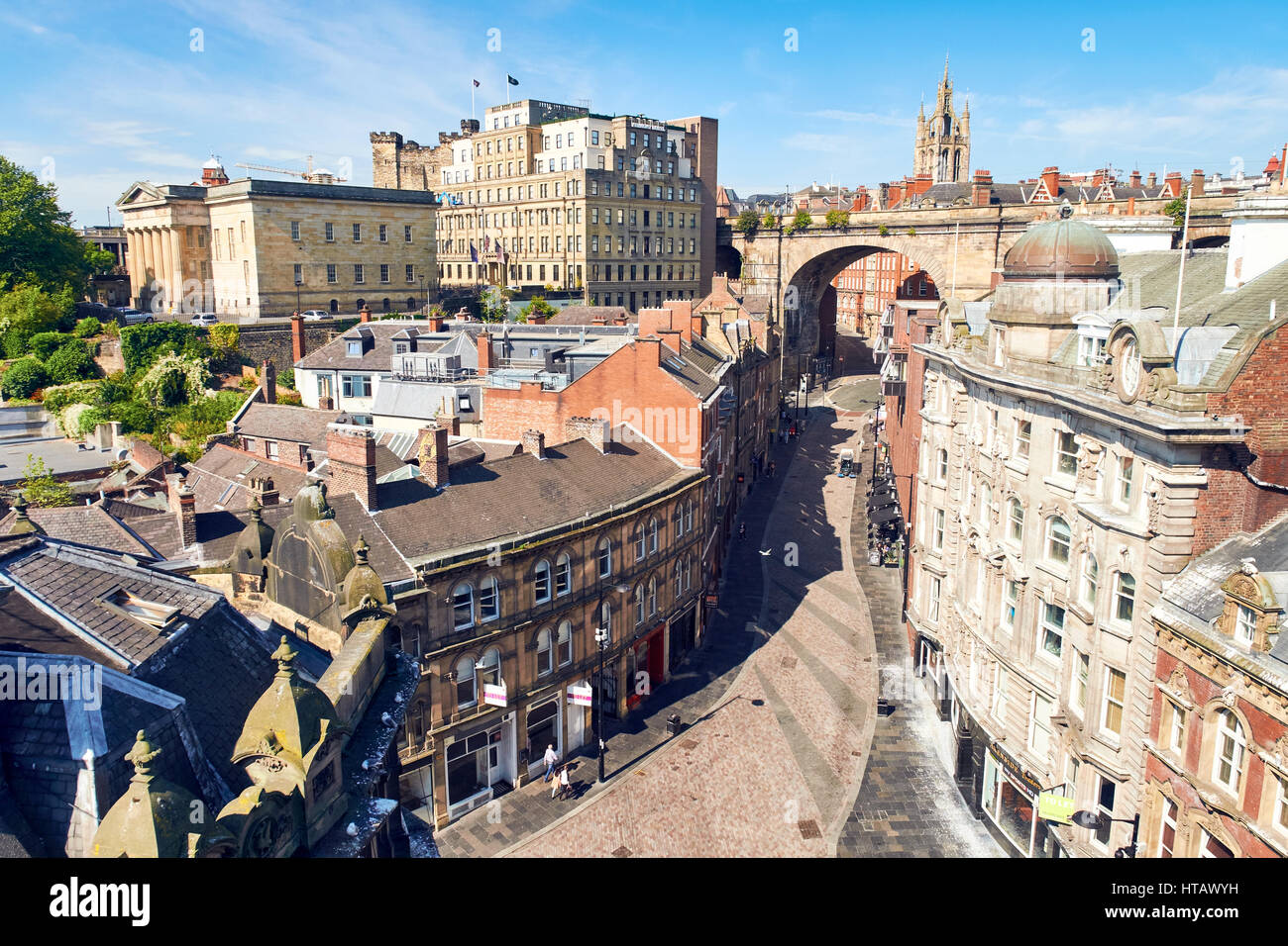 NEWCASTLE UPON TYNE, ENGLAND, UK - AUGUST 13, 2015: Aerial View of the ...