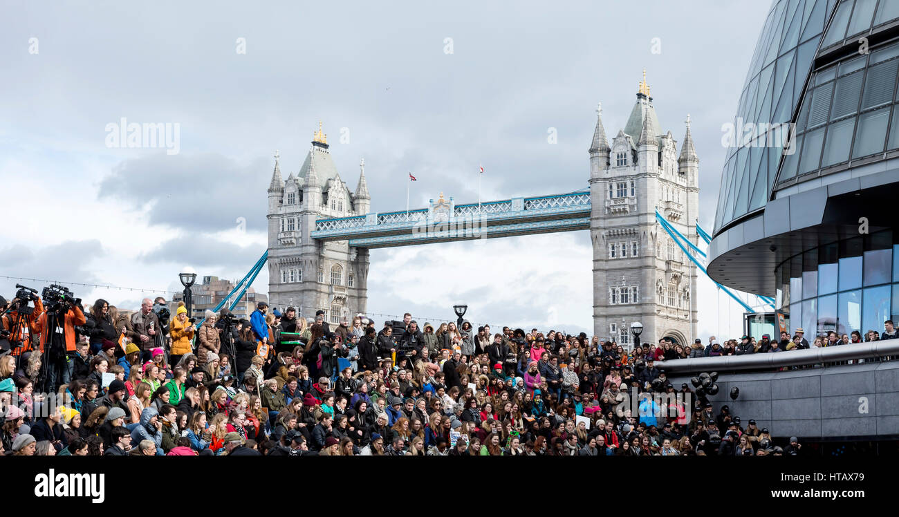 London, United Kingdom - March 5, 2017: International Women's Day March ...