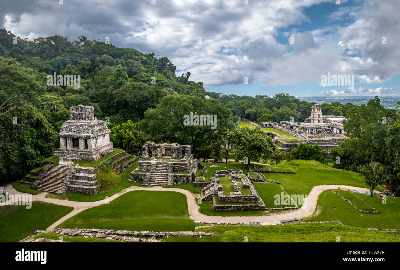 Mexico view of the temple of the cross palenque hi-res stock ...