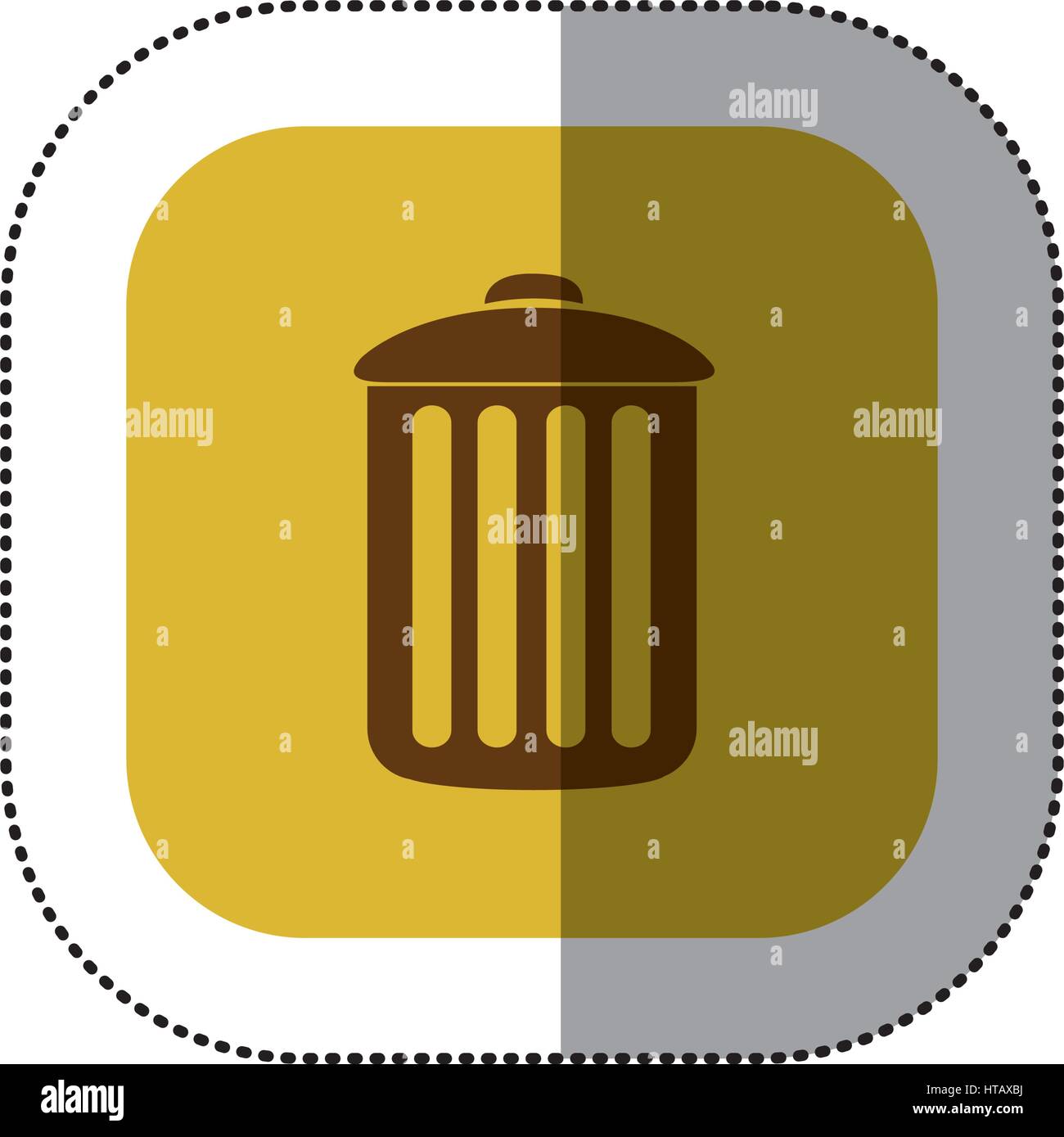 yellow symbol trash can icon, vector illustraction design Stock Vector ...