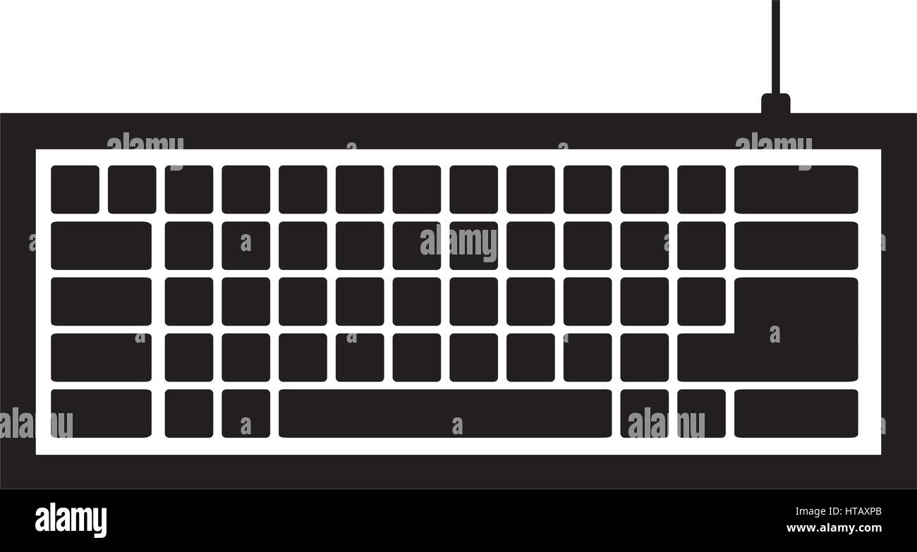 black computer keyboard icon, vector illustraction design Stock Vector ...