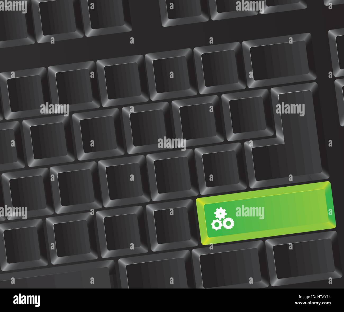 back computer keyboard with gear symbol icon, vector illustraction ...