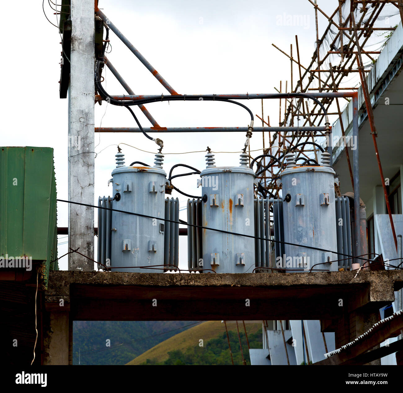 blur in philippines a electric pole with transformer and wire the ...