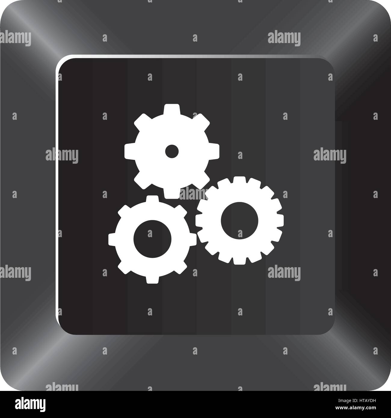 black button gear icon, vector illustraction design Stock Vector Image ...