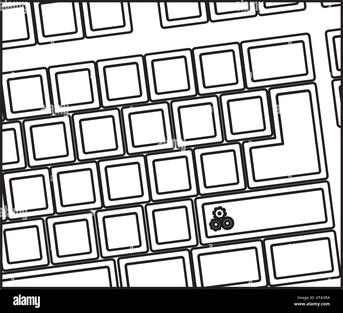 figure computer keyboard with gear symbol icon, vector illustraction ...