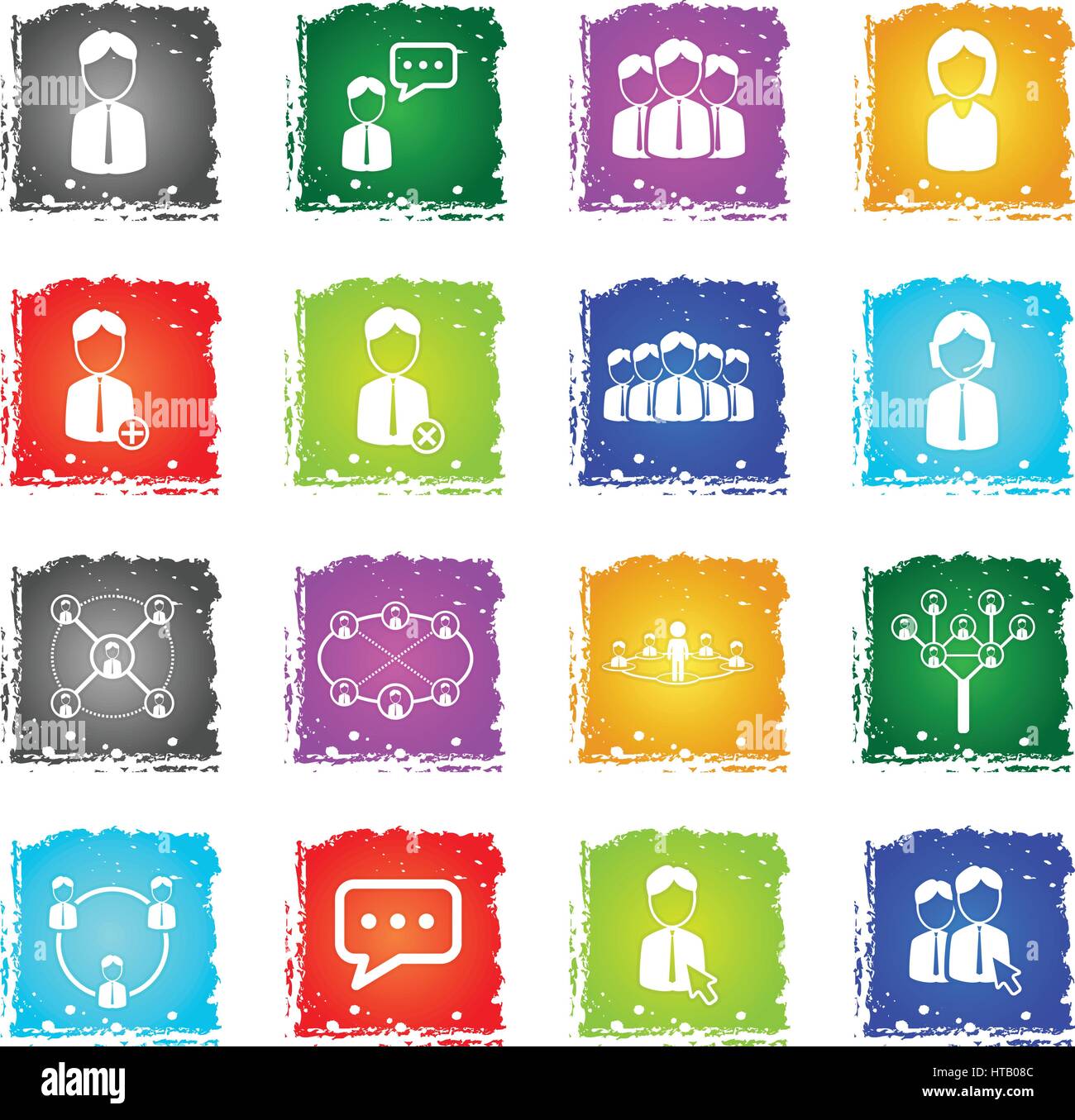 Community simply symbol in grunge style for user interface design Stock ...