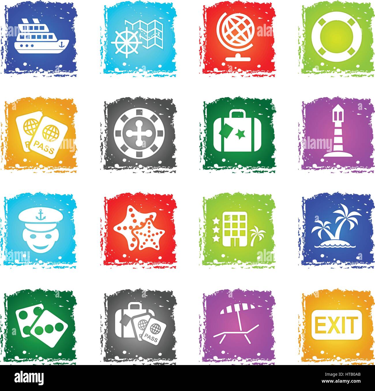 Cruise simply symbol in grunge style for user interface design Stock ...