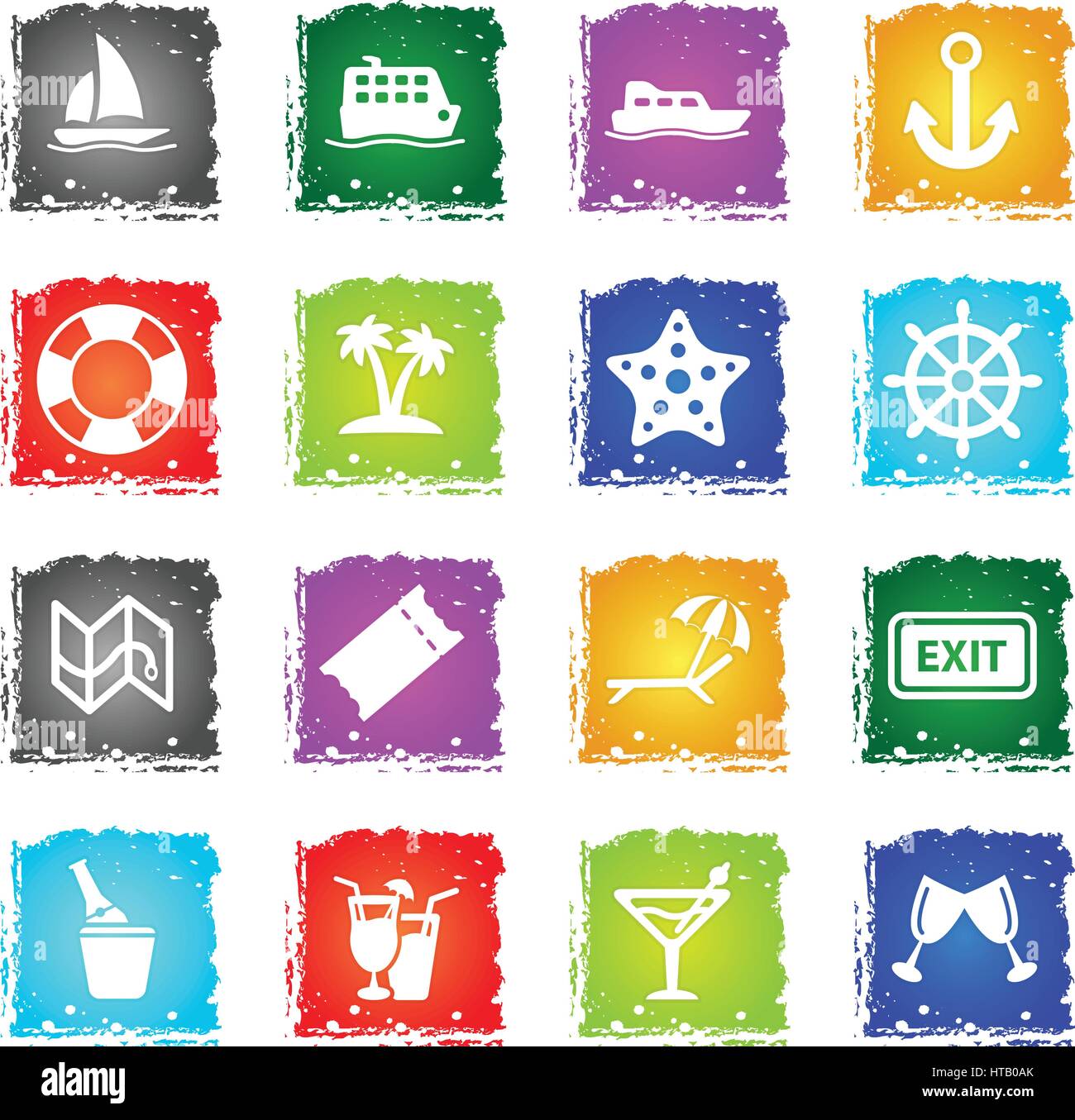 Cruise simply symbol in grunge style for user interface design Stock ...