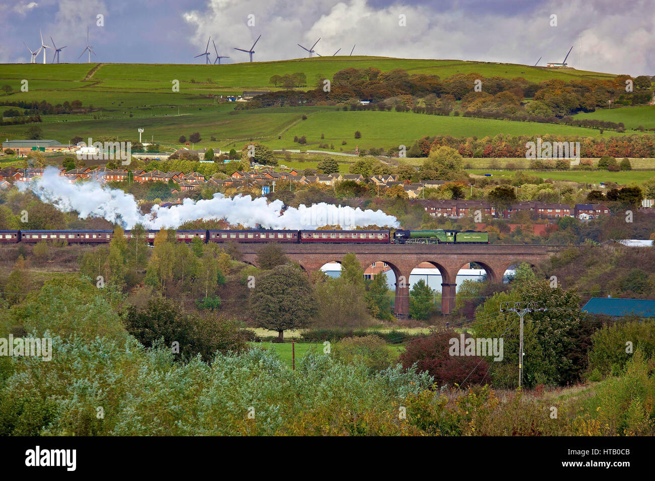 Tornado steam loco engine at Roche viaduct on the ELR East Lancs ...