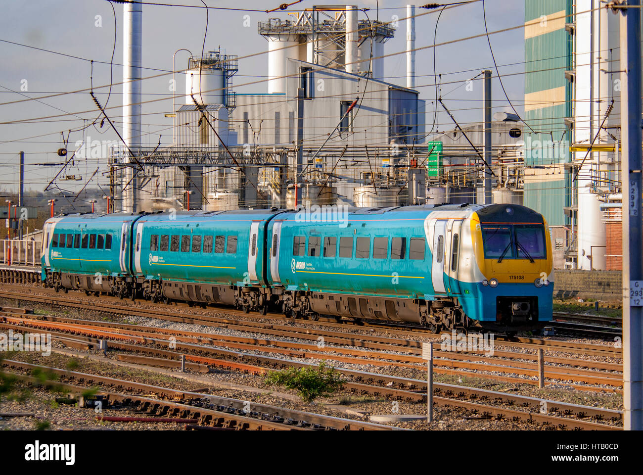 Arriva diesel DMU at Warrington Bank Quay station Stock Photo - Alamy