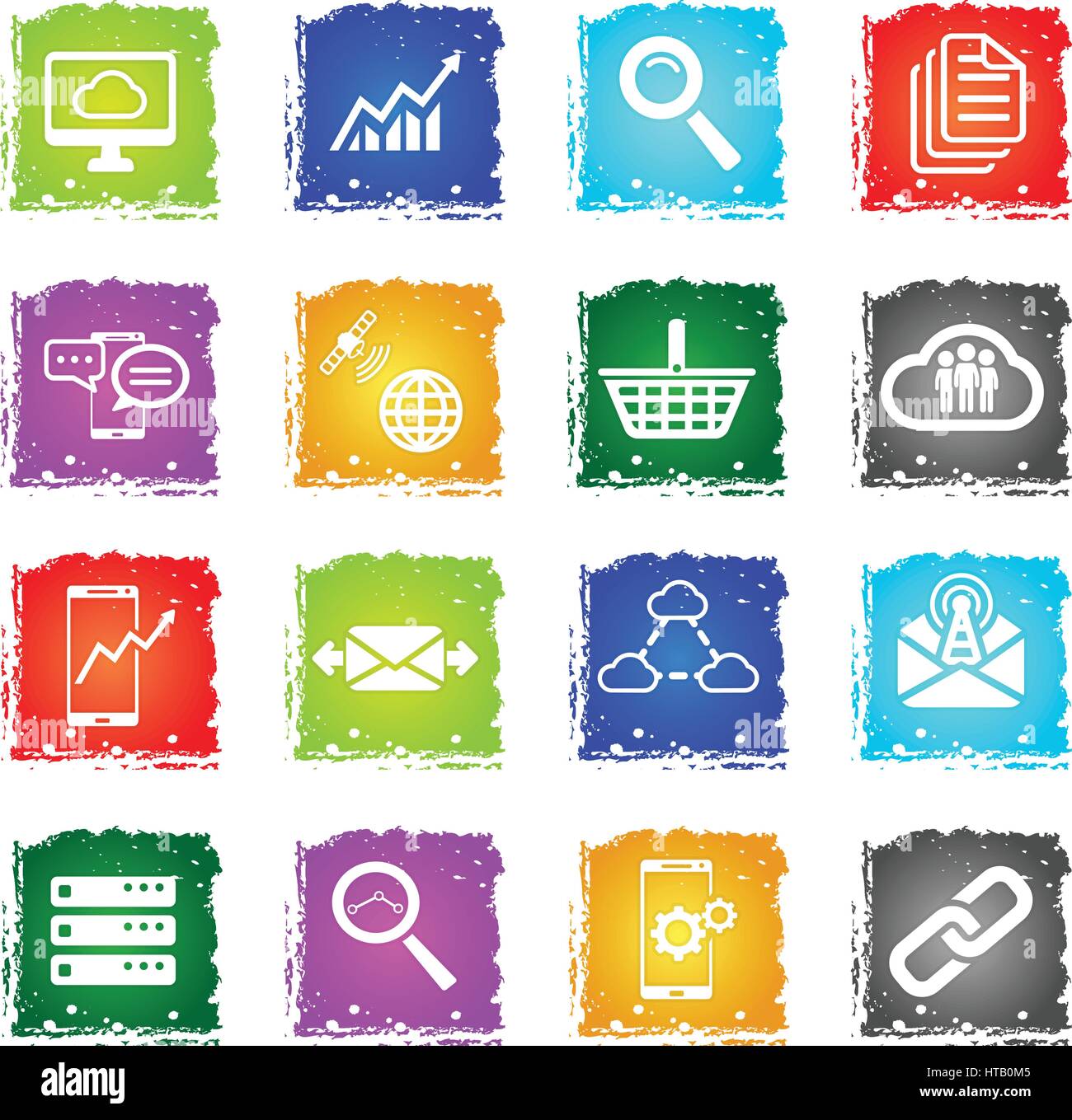 Data analytic simply symbols in grunge style for user interface design ...