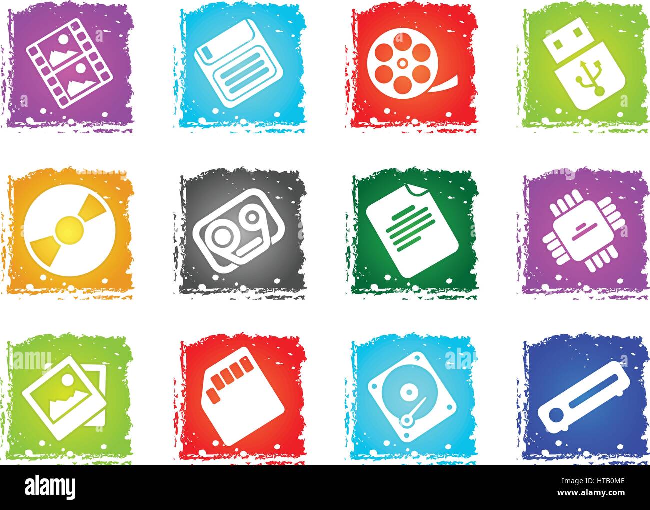 Information carriers simply symbols in grunge style for user interface ...