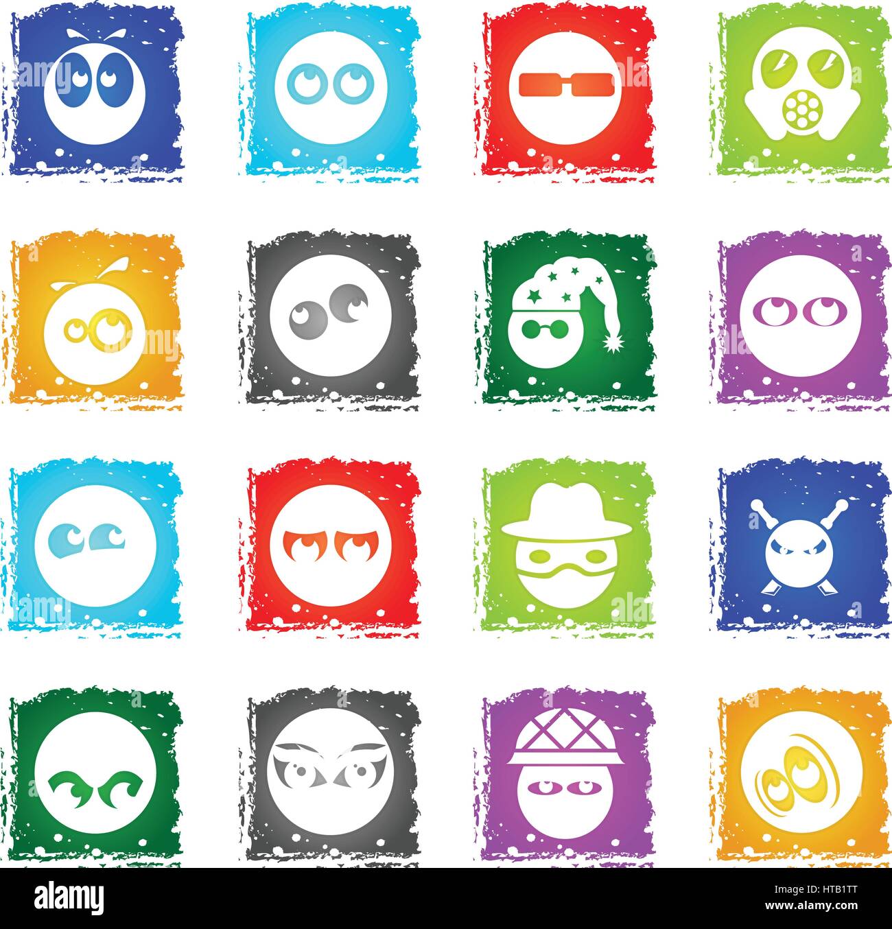 Emotions and glances simply symbols for web and user interface Stock ...