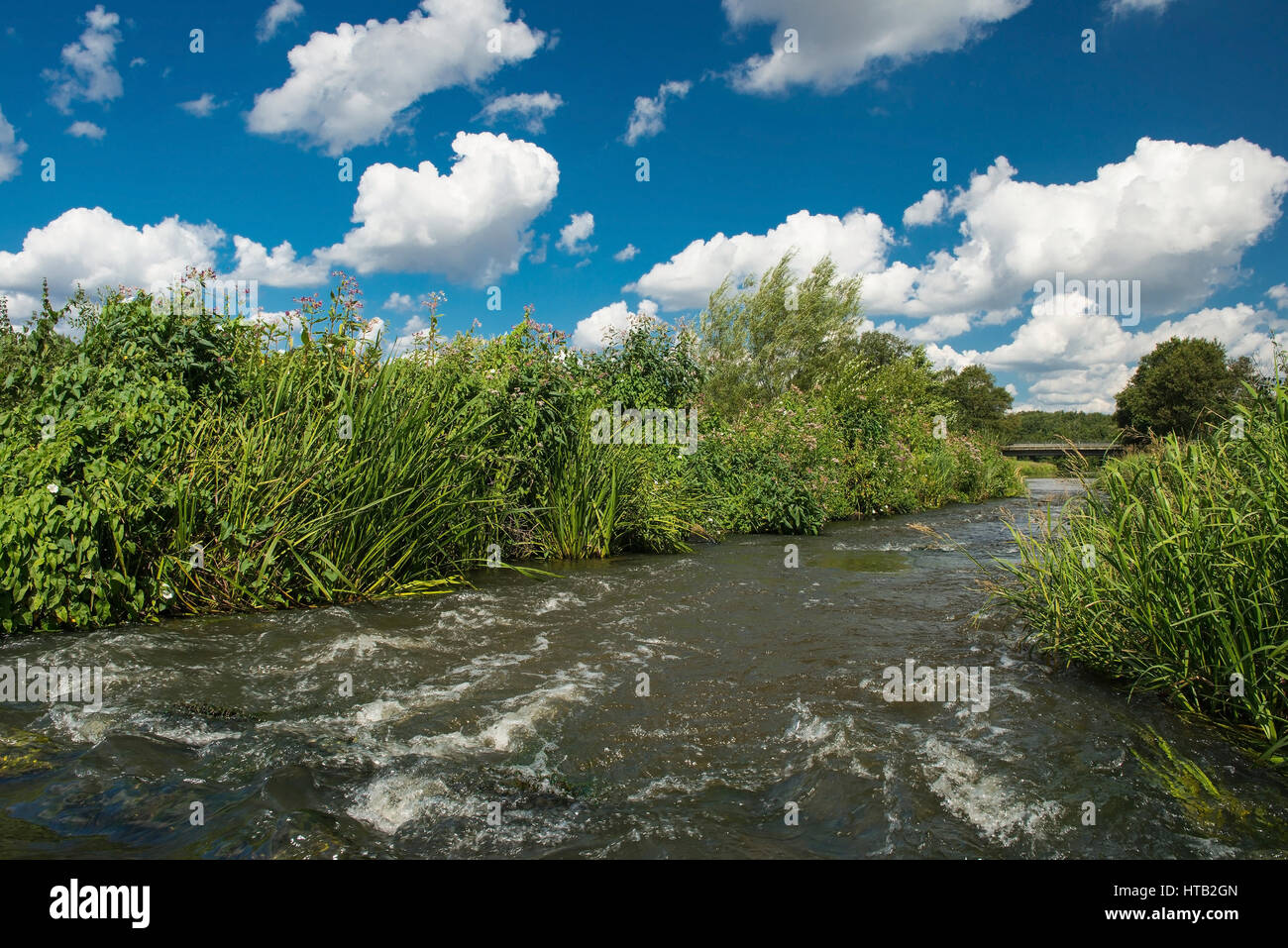 Fish stair in the Hunte with Goldenstedt, Fischtreppe in der Hunte bei ...