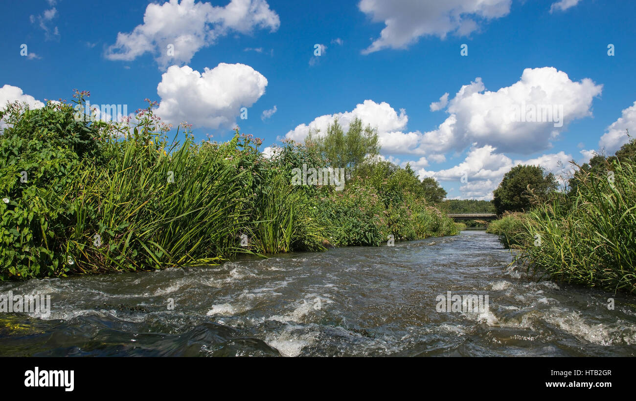 Fish stair in the Hunte with Goldenstedt, Fischtreppe in der Hunte bei ...