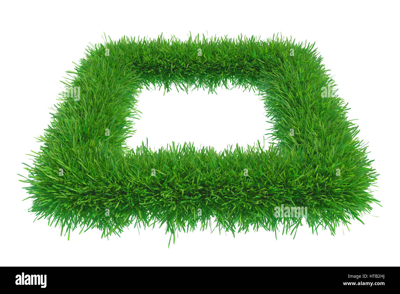 green grass rectangle piece. 3d rendering nature Stock Photo - Alamy