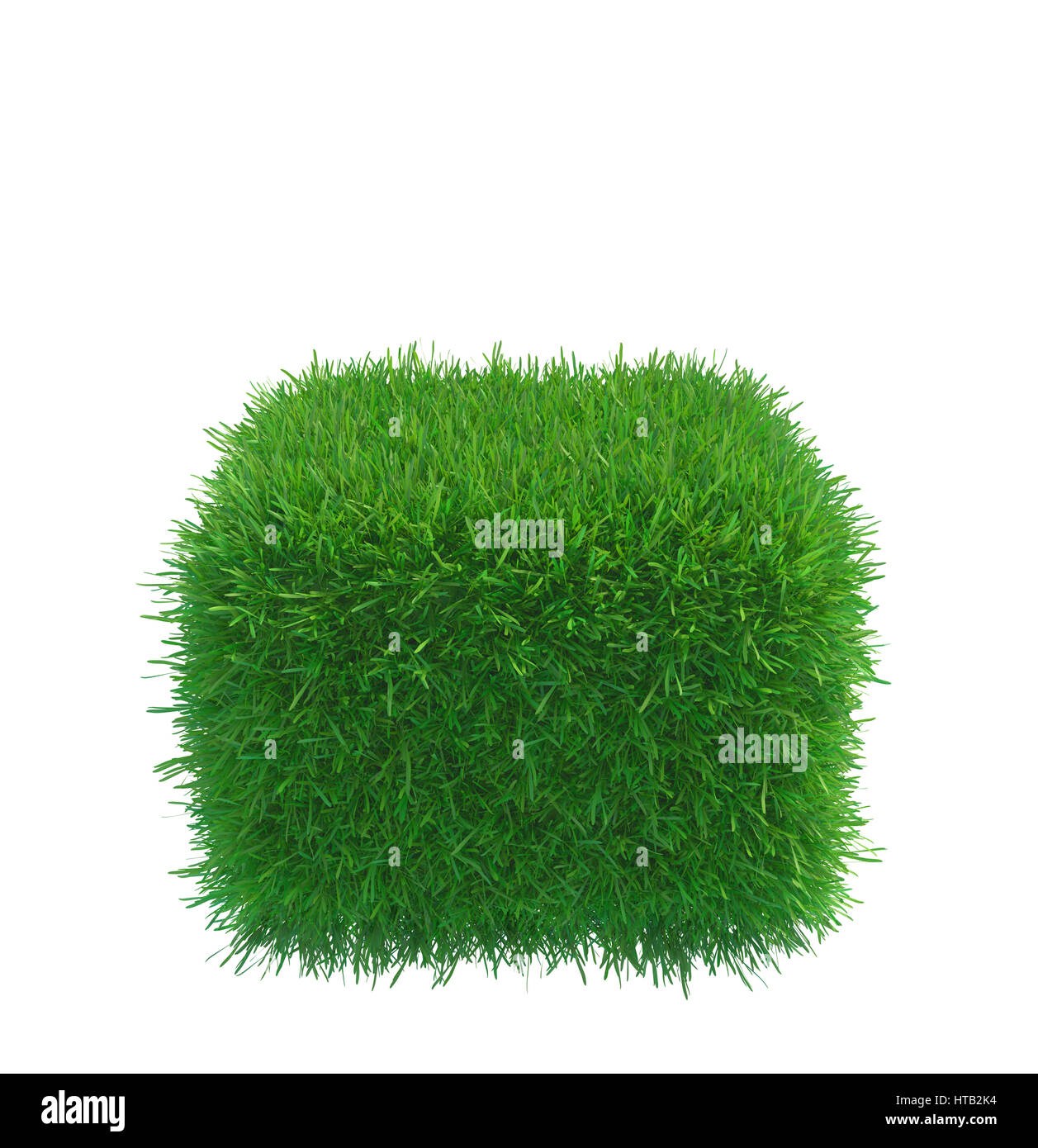 Green grass cube isolated on white background. 3d rendering Stock Photo ...