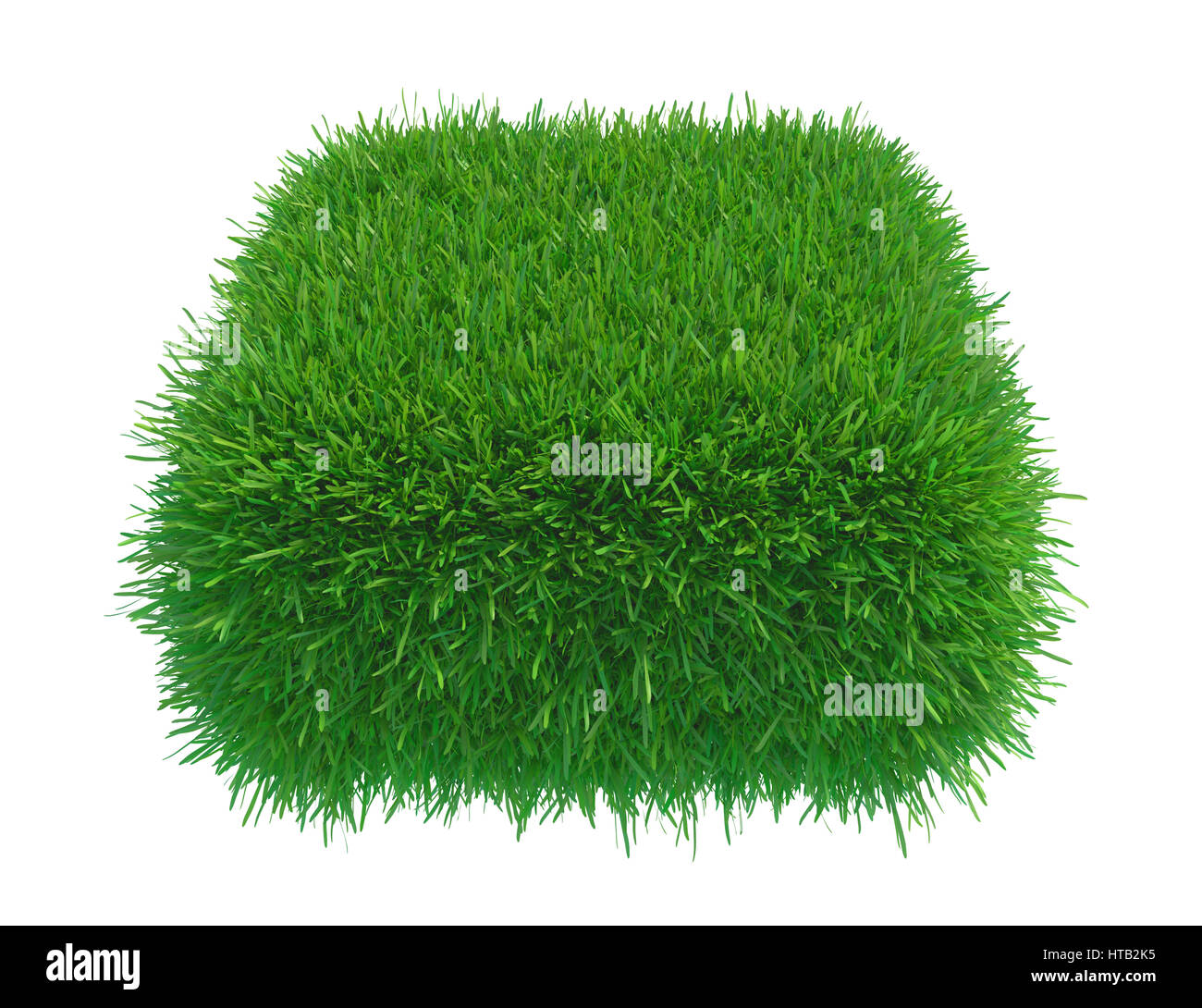 Square of green grass field over white background. 3d rendering Stock ...