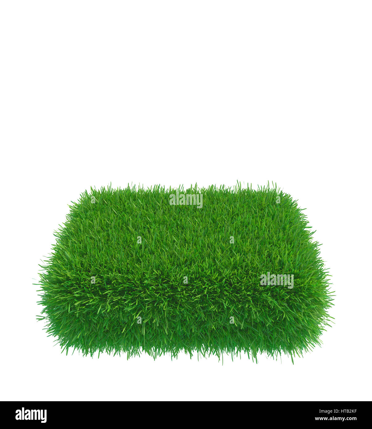 Square of green grass field over white background. 3d rendering Stock ...