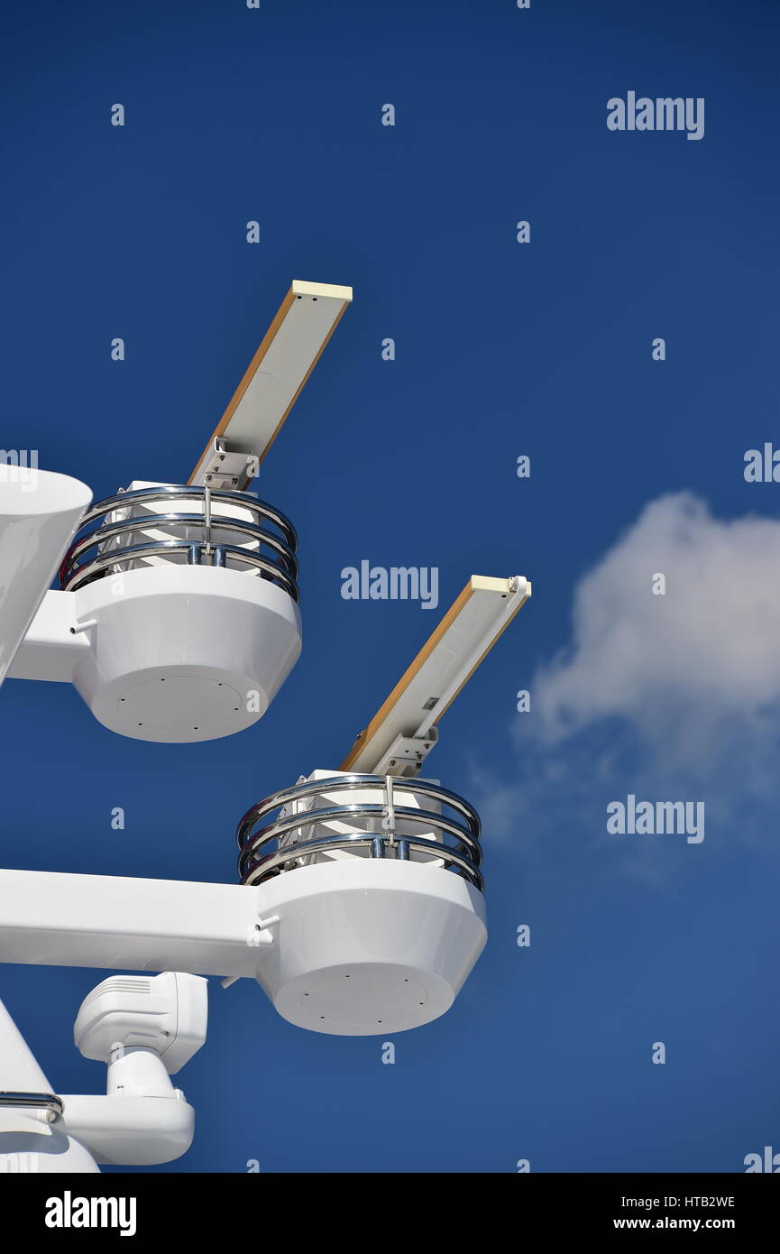 Radar navigation scanners on luxury yacht Stock Photo - Alamy