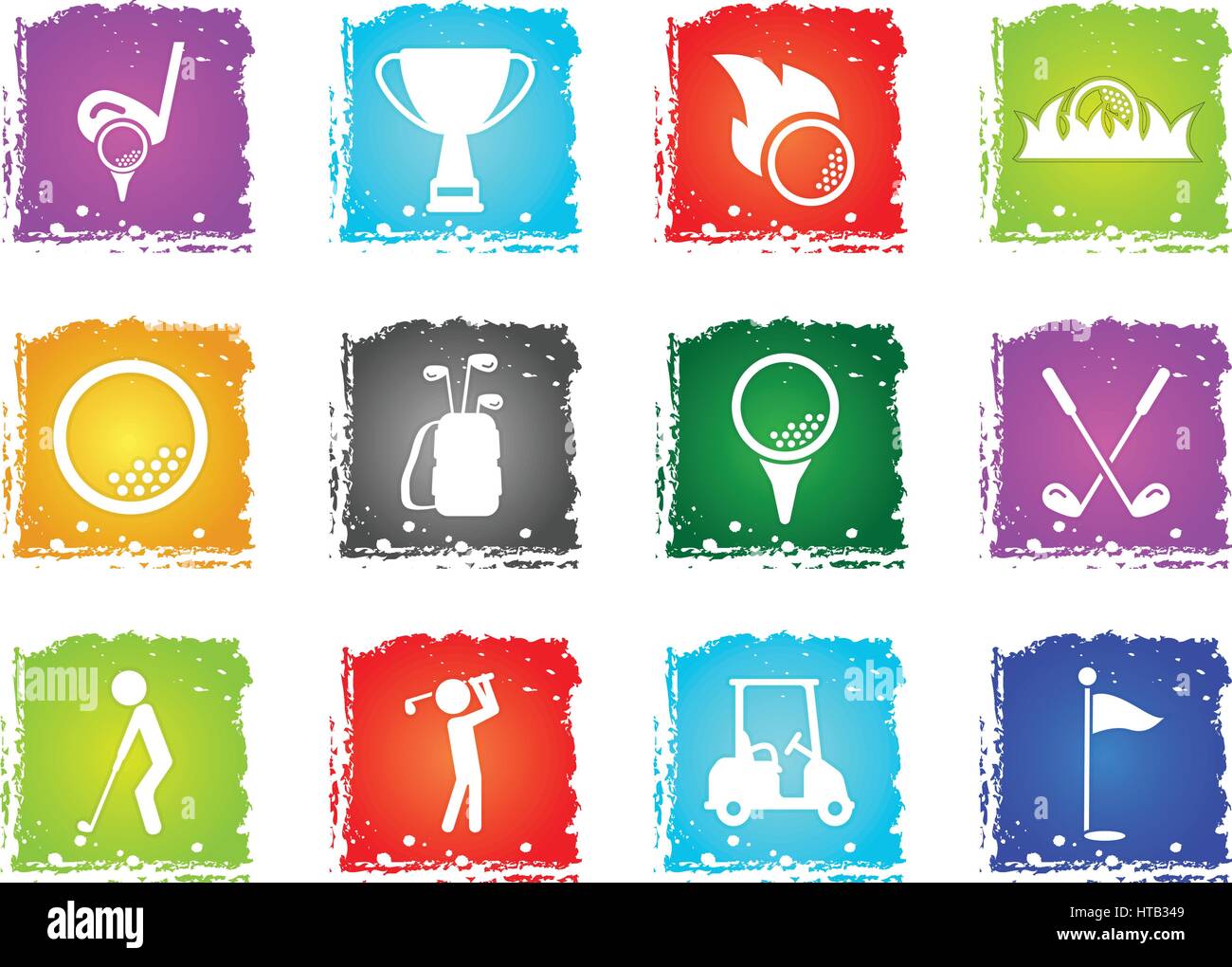 Golf simply symbol in grunge style for user interface design Stock ...