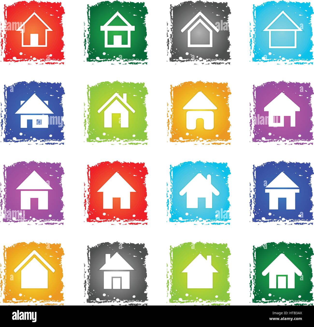 home web icons in grunge style for user interface design Stock Vector ...