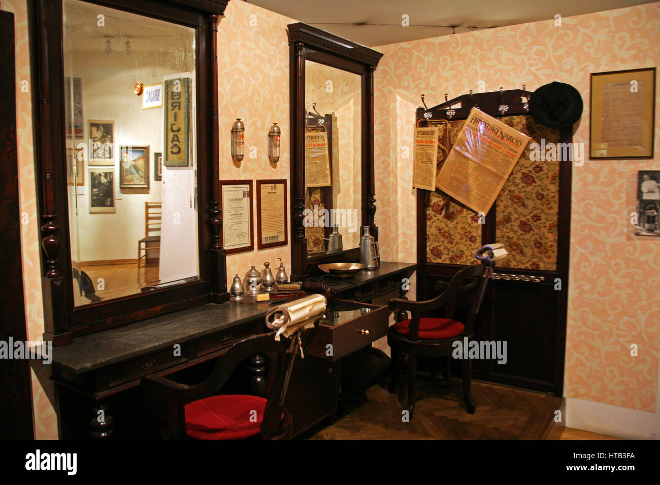 Ancient barber shop,Zagreb City Museum,Croatia,Europe Stock Photo - Alamy