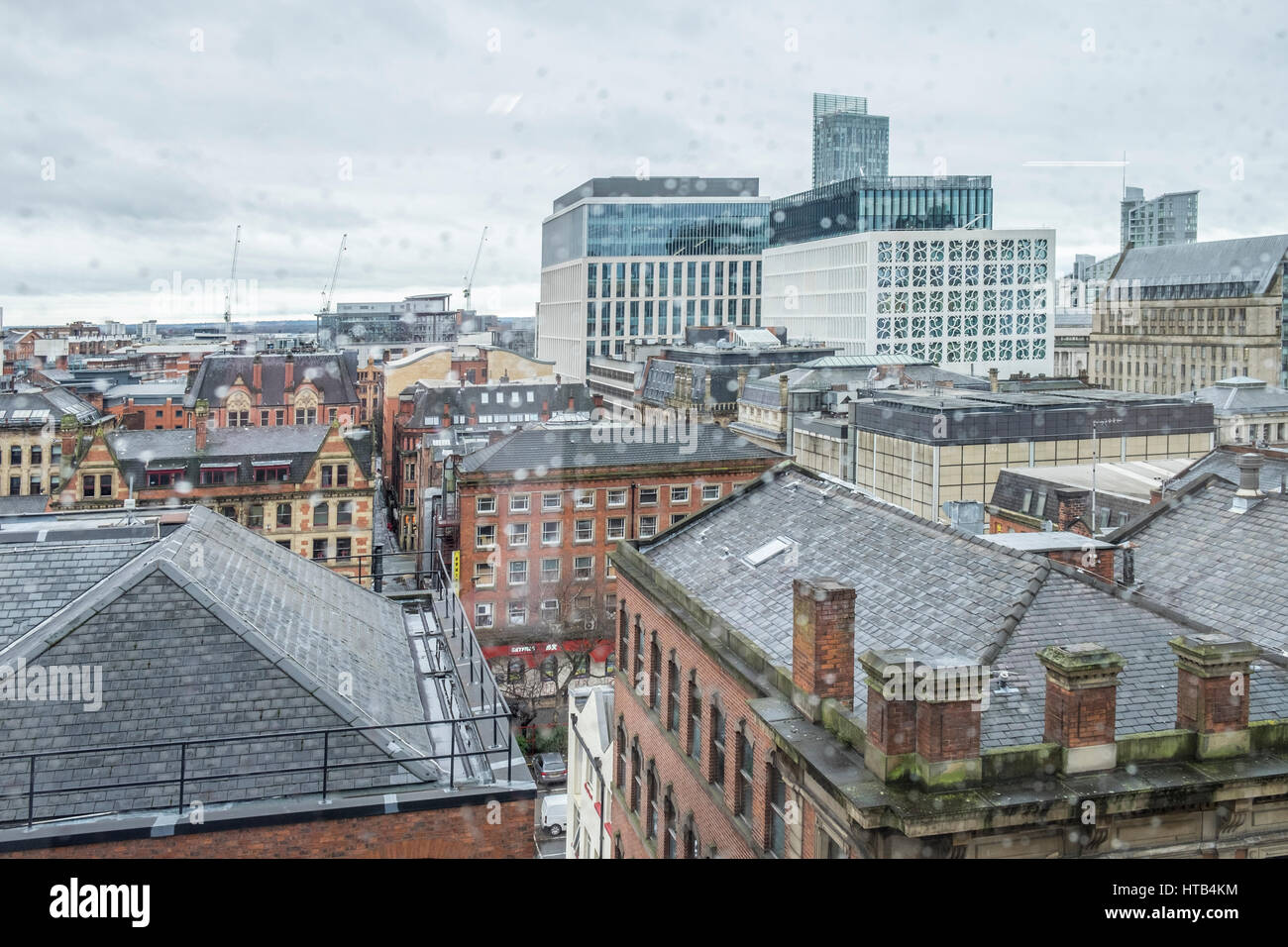 A rooftop view of Manchester cityscape Stock Photo - Alamy