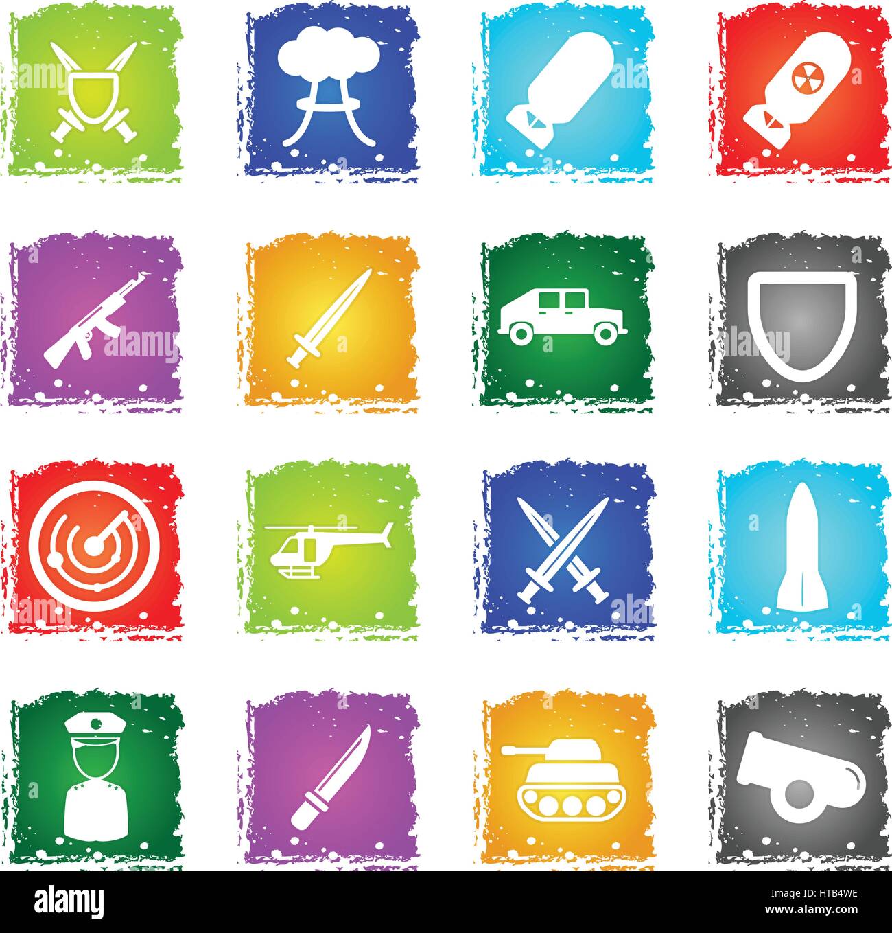 Military simply symbol in grunge style for user interface design Stock ...