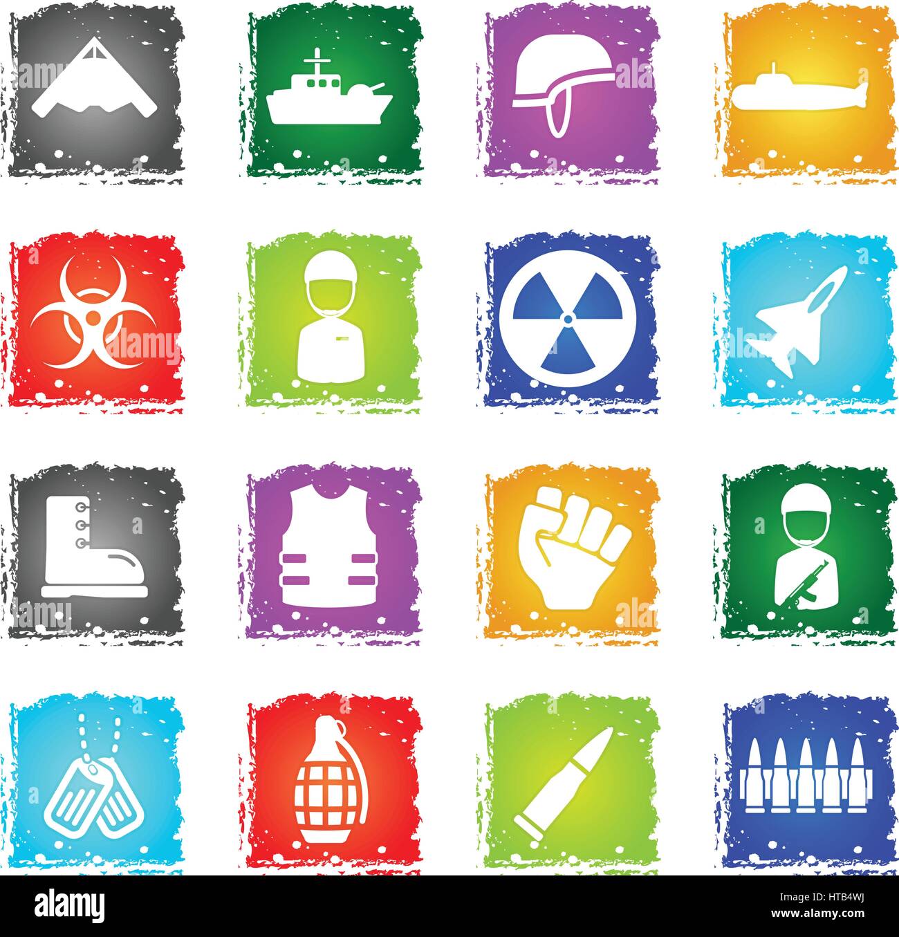 Military simply symbol in grunge style for user interface design Stock ...