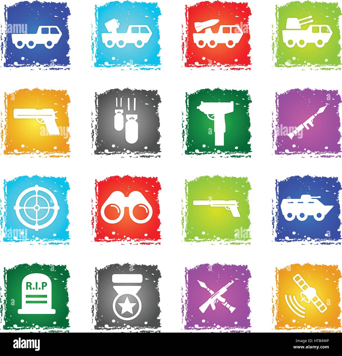 Military simply symbol in grunge style for user interface design Stock ...