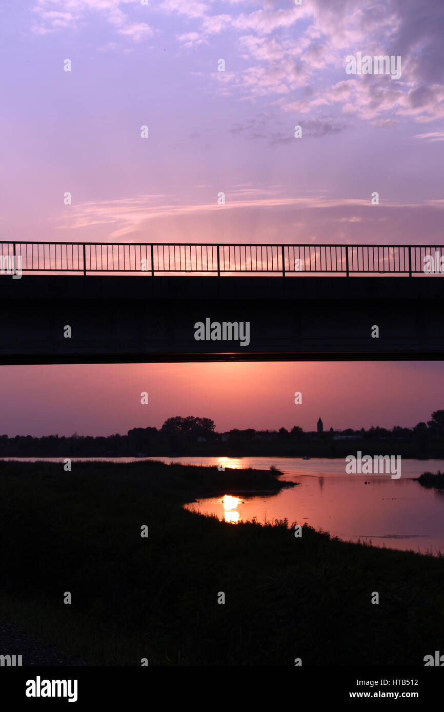 Bridge in sunset Stock Photo - Alamy