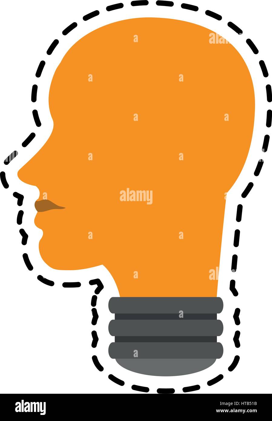 human head shape lightbulb idea icon image Stock Vector Image & Art - Alamy