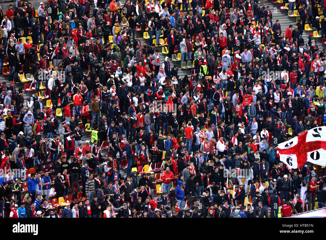 Soccer football champions league crowd fans spectators hi-res stock ...
